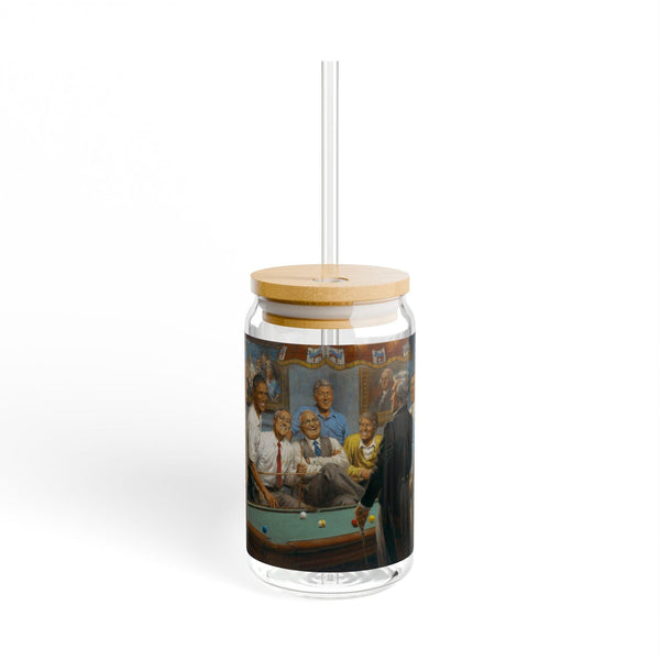 Callin' the Red - Pool | Artistic 16oz Sipper Glass with Eco-Friendly ...